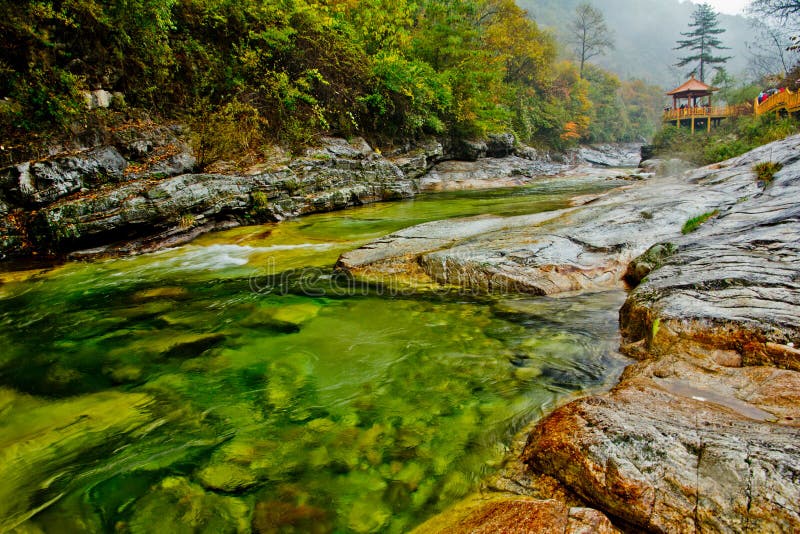 Hillside Lake Scene in Hubei Stock Image - Image of forest, wudang: 4512897