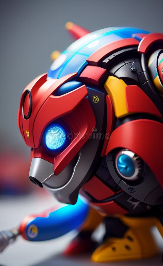 Colourful robot artwork stock illustration. Illustration of play ...