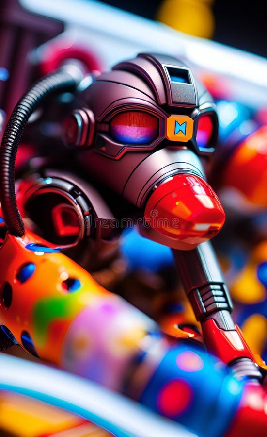 Colourful robot artwork stock illustration. Illustration of vintage ...