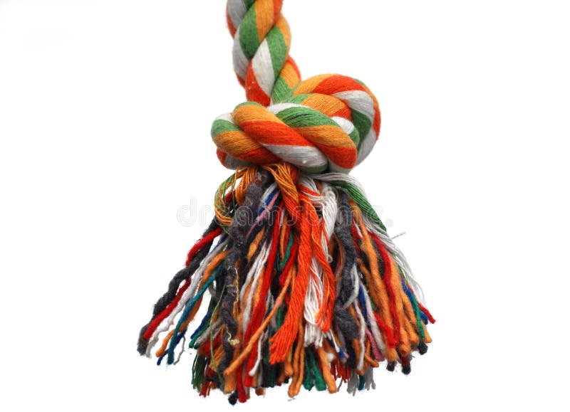 Colourful Rope Knot with Tassel Stock Image - Image of white, colourful ...