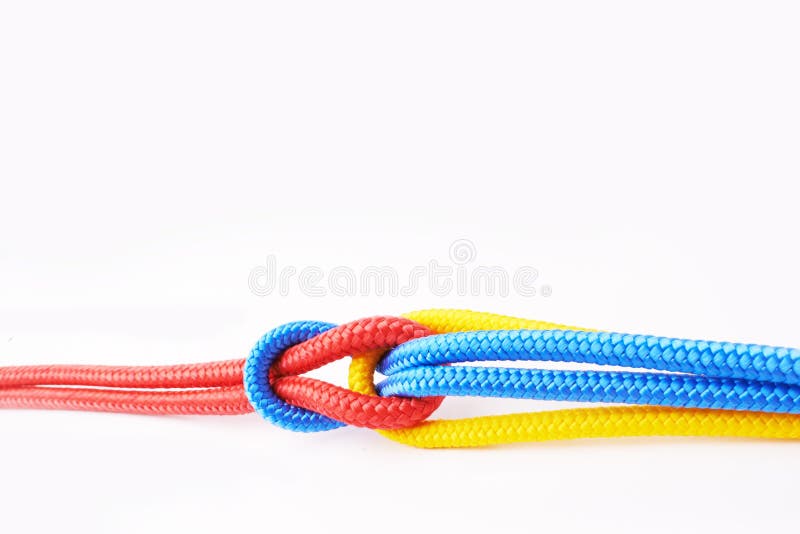 Colourful, Ropes and Tied for Together in Studio To Represent Unity ...