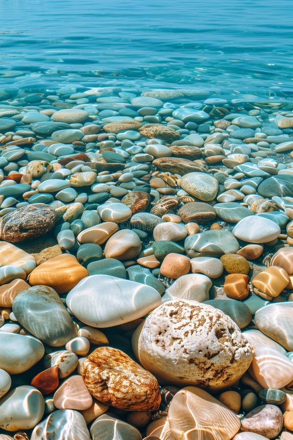 Colourful Round Sea Pebbles. Stock Illustration - Illustration of ...