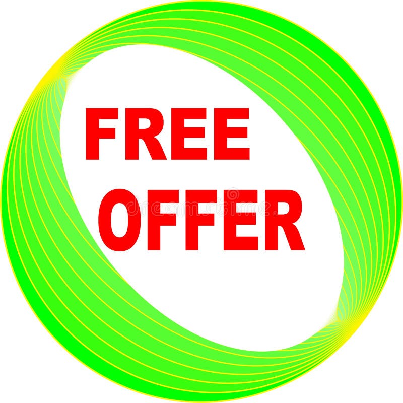 Colourful Round Shape with Text Free Offer Inside Illustration Stock ...