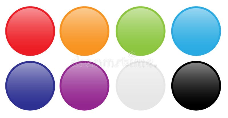 Colourful Round Gradient Web Buttons Stock Illustration - Illustration ...