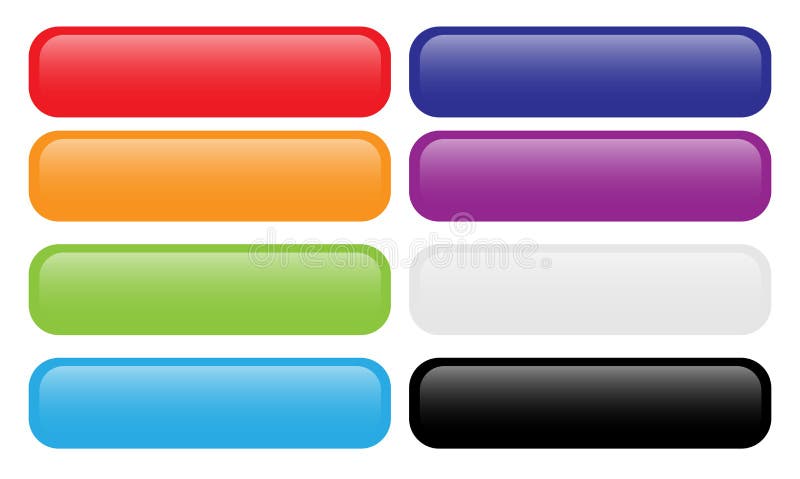 Colourful Rounded Web Button Set, Vector Illustration Stock Vector ...