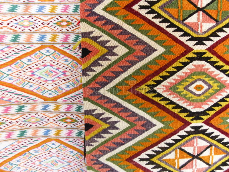 Colourful Rug Background Divided into Two Sections Stock Photo - Image ...