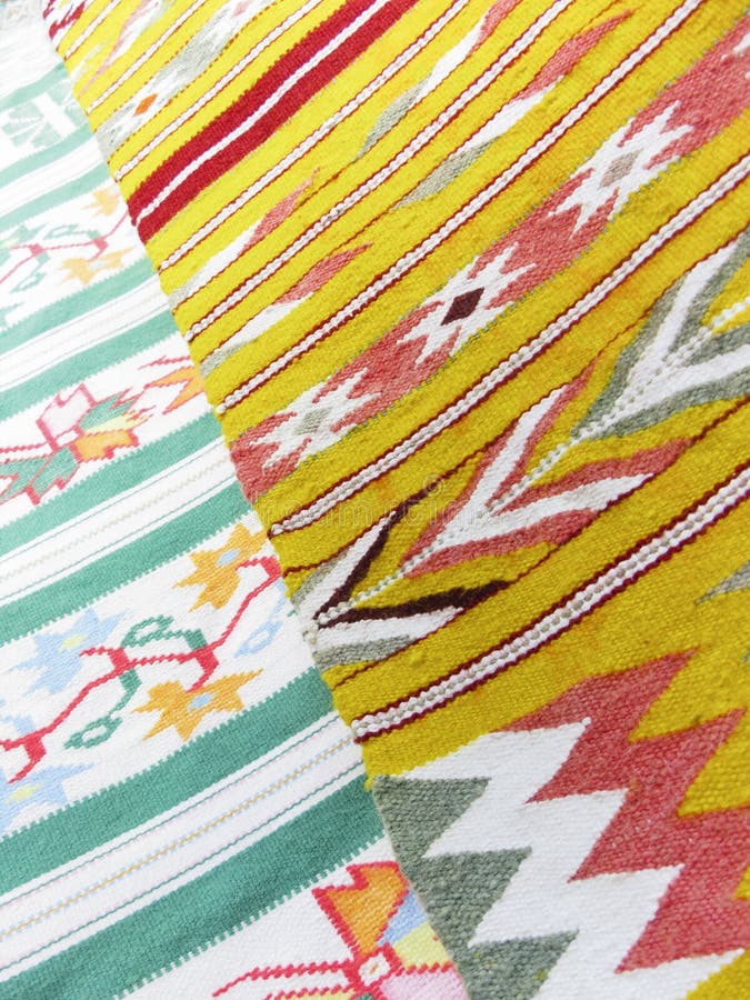 Colourful Rug Background Divided into Two Sections Stock Image - Image ...