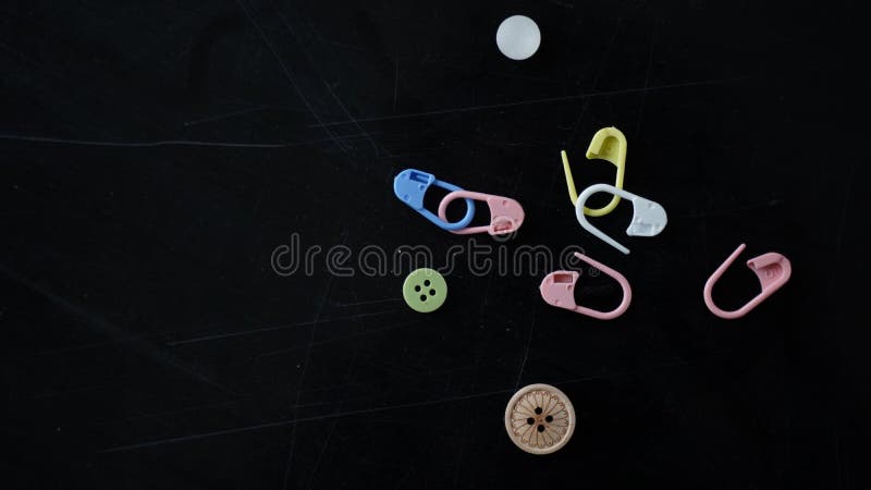 Colourful Safety Pins and Buttons Stock Photo - Image of fasten ...