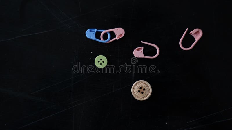 Colourful Safety Pins and Buttons Stock Image - Image of metallic ...