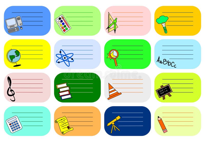 School labels stock vector. Illustration of space, baby - 31966036