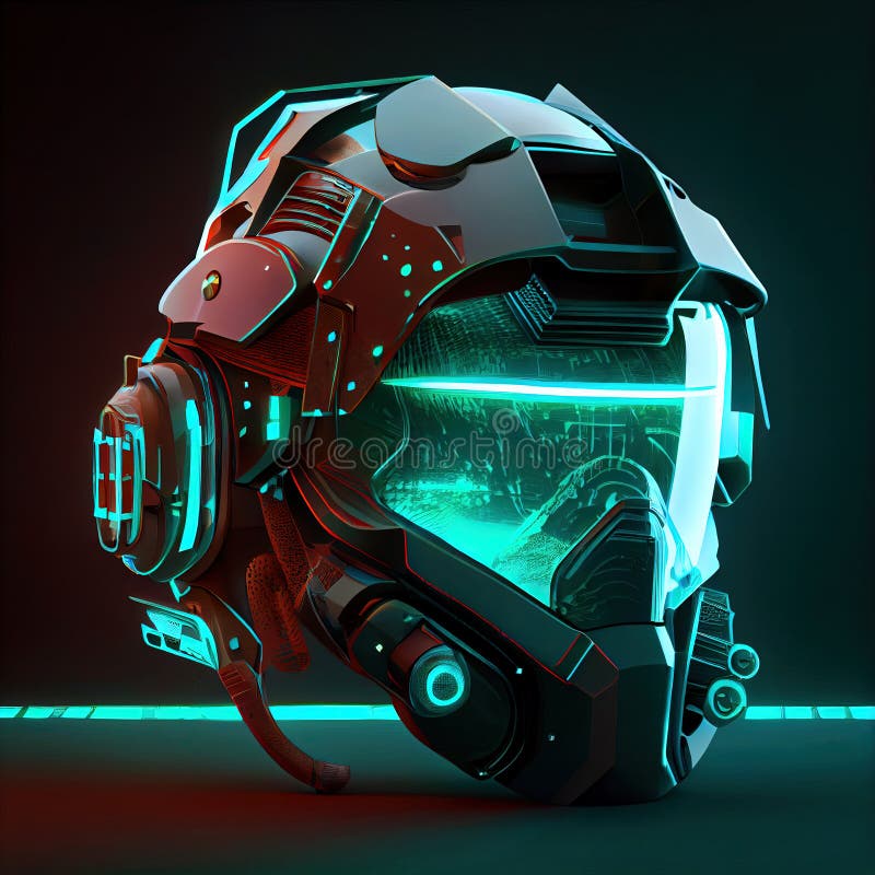 Colourful Sci-Fi Helmet HUD - Virtual Reality - Generative AI ...