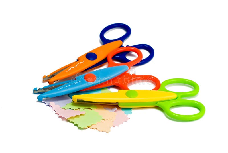 Colourful Scissors and Crayons Stock Photo - Image of instrument ...
