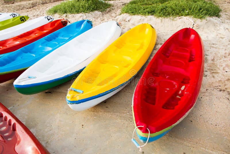 Colourful Sea Kayaks on the Beach.Thailand Stock Photo - Image of ...