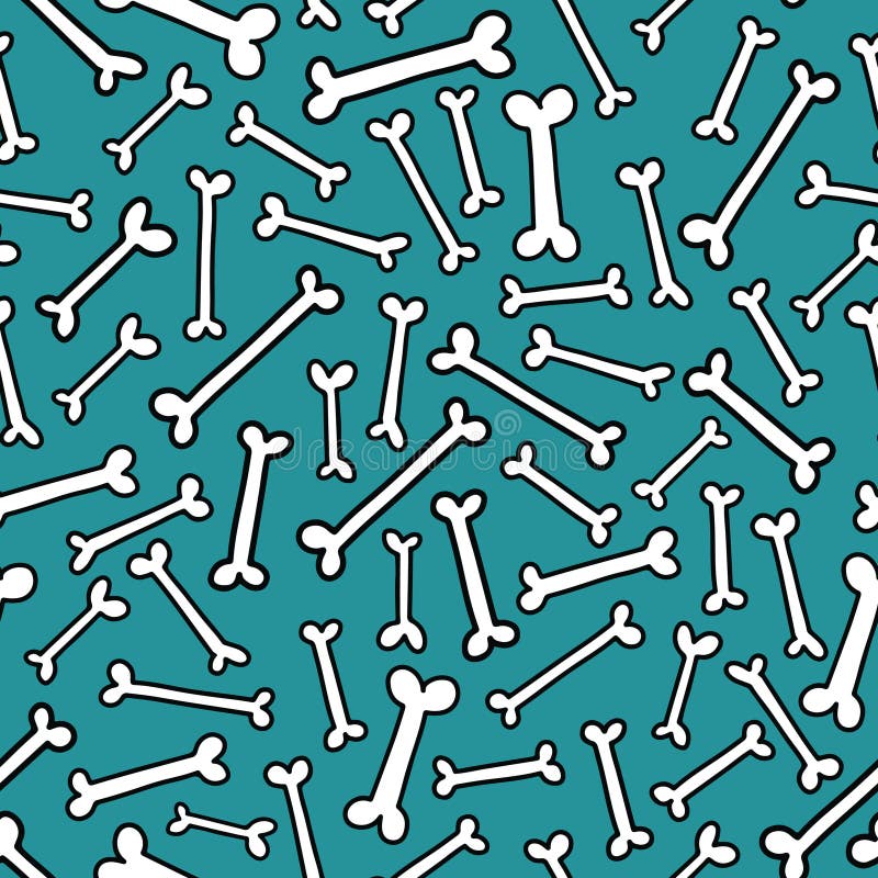Colourful Seamless Pattern Set of Bones for Halloween, Flat Vector ...