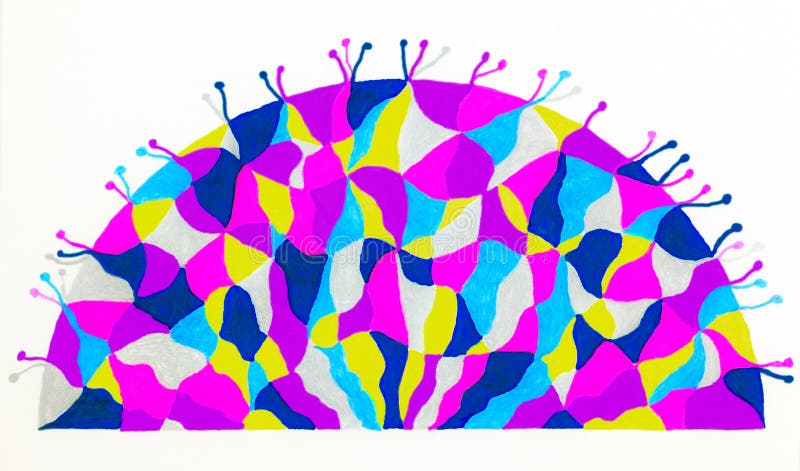 Colourful Semi Circle Pattern. Stock Illustration - Illustration of ...