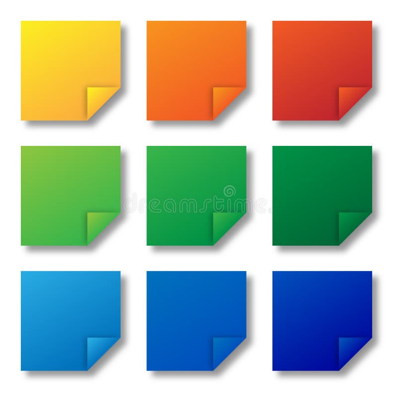 Colourful Set of Post-it Notes, Vector Illustration Stock Vector ...