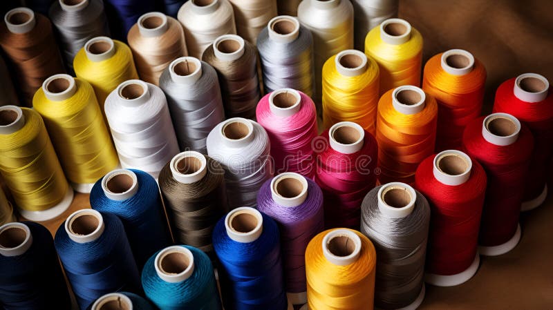 Colourful Sewing Threads Stacked Together Stock Illustration ...