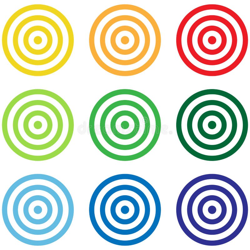 Colourful Shooting Targets on the Wall, Vector Illustration Stock ...