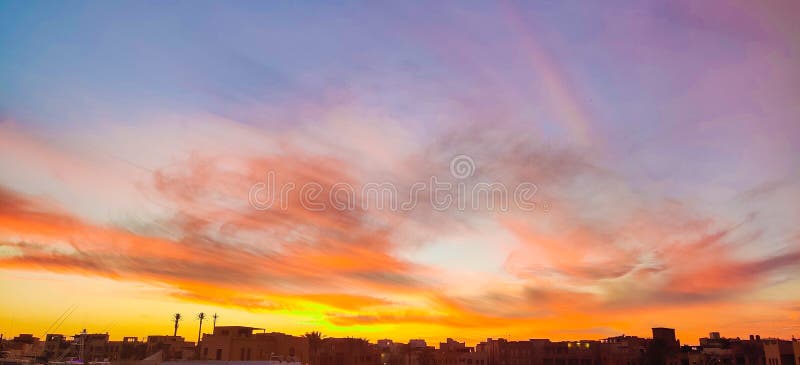 The Colourful Sky at Sunset Stock Image - Image of violet, showing ...