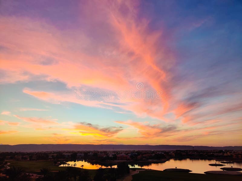 The Colourful Sky at Sunset Stock Photo - Image of purplesunset, purple ...