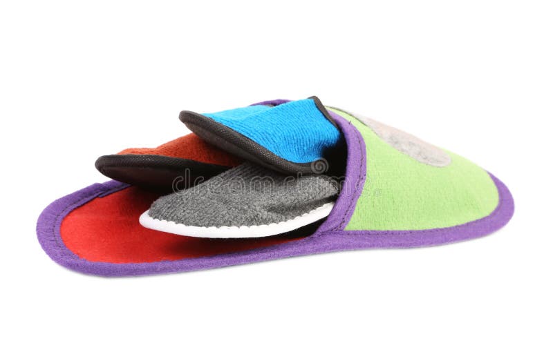 Colourful Slippers into Big Slipper Stock Image - Image of dress, foot ...