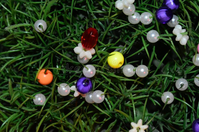 Colourful Small Plastic Objects with Green Background Stock Image ...