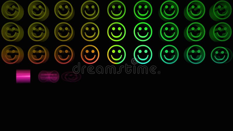 Colourful Smiley Faces Appearing in a Grid Stock Video - Video of green ...