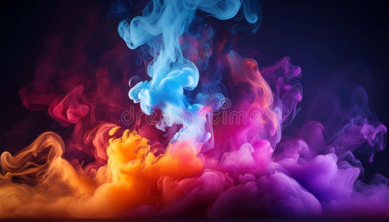 Colourful Smoke Background, Art, Magic Explosion Stock Illustration ...