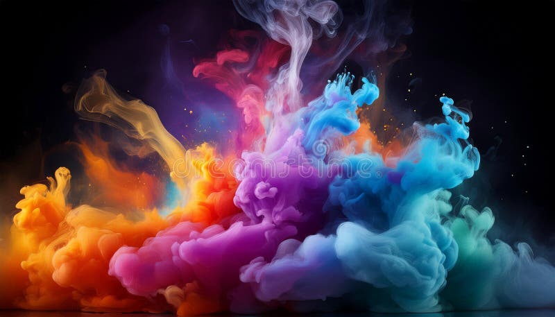 Colourful Smoke Background, Art, Magic Explosion Stock Illustration ...