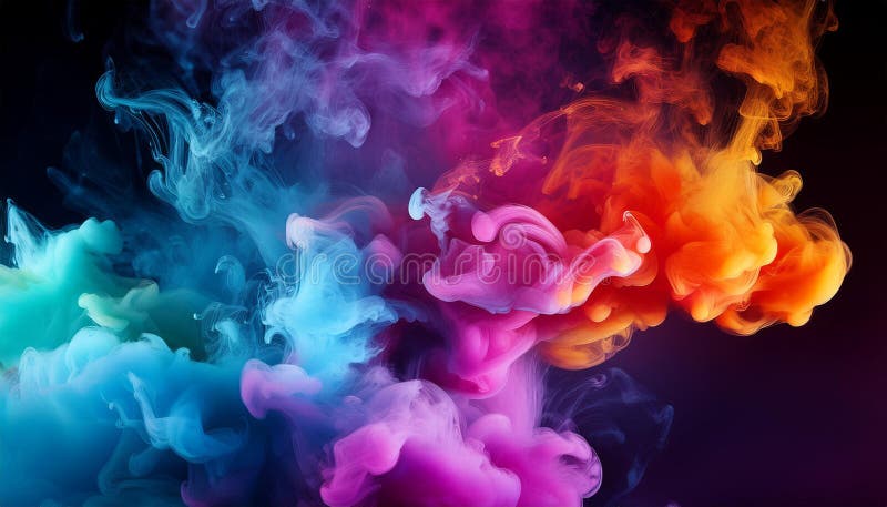 Colourful Smoke Background, Art, Magic Explosion Stock Illustration ...