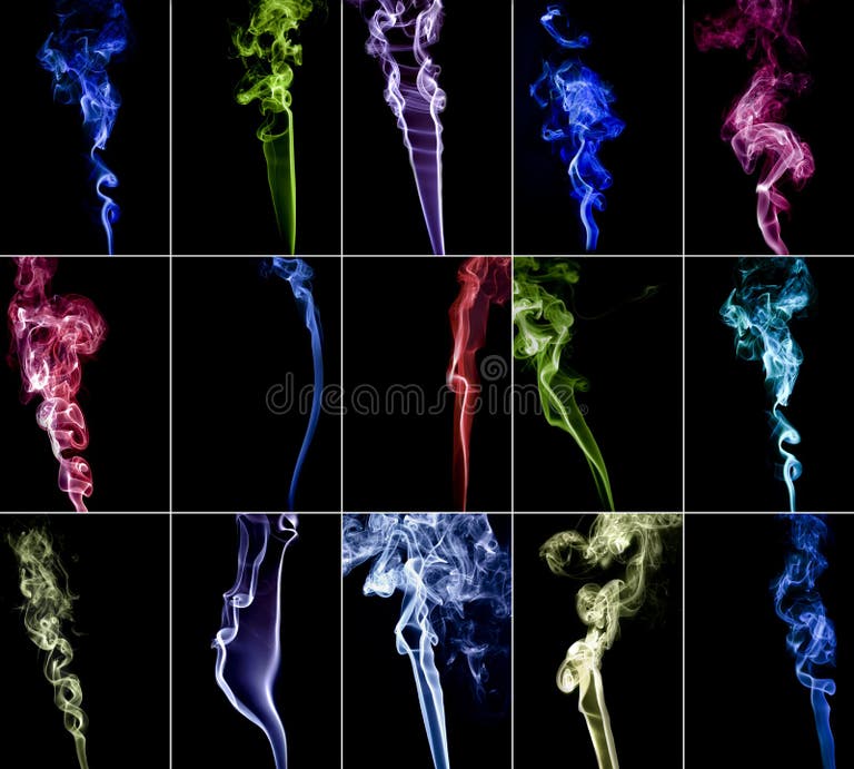 Colourful Smoke Collection 3 Stock Image - Image of cigarette, smokes ...