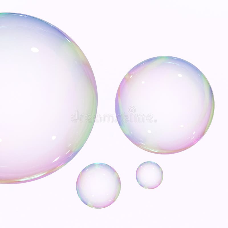 Colourful Soap Bubble Close Up, 3D Stock Illustration - Illustration of ...