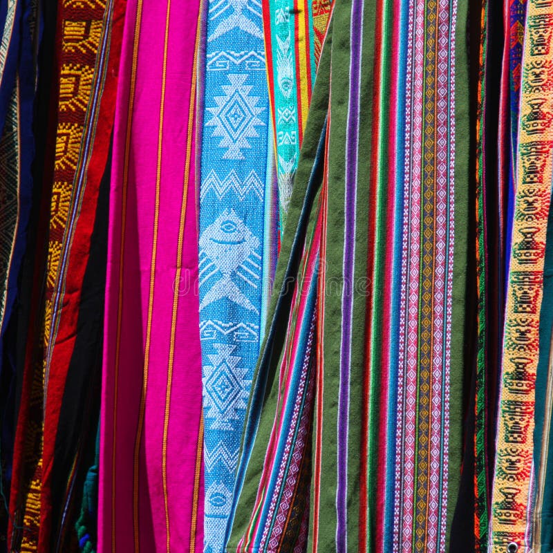Colourful South American Fabrics Stock Photo - Image of fabric, pattern ...