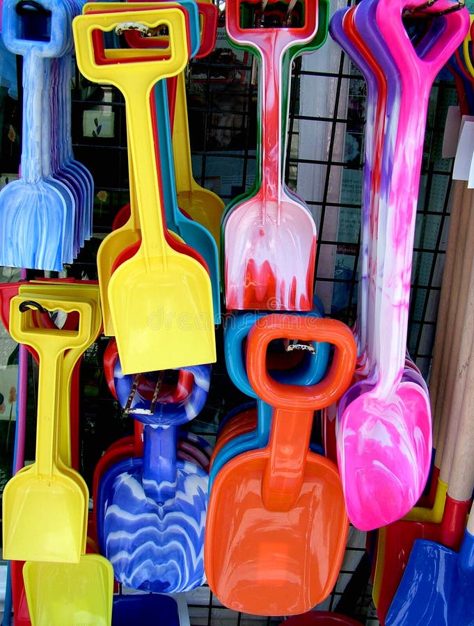 Colourful Spades at the Seaside Stock Image - Image of ocean, warm ...