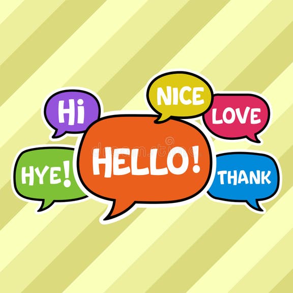Colourful Speech Bubbles Set with Different Expressions Stock Vector ...