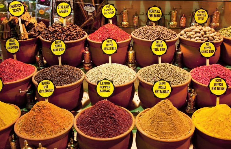 Colourful Spices with Labels Stock Image - Image of covered, cinnamon ...