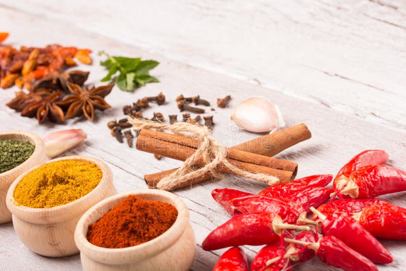 Colourful spices stock image. Image of condiment, bowl - 59300887