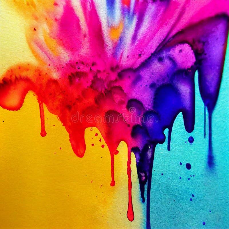 Watercolor Rainbow Splash. Abstract Rainbow Coloured Watercolor ...
