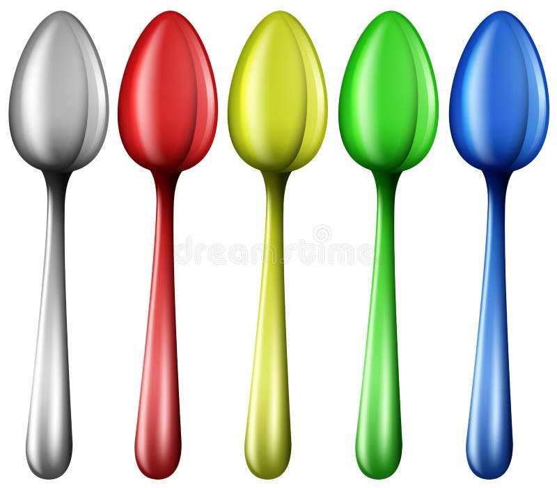 Colourful spoons stock vector. Illustration of neon, colourful - 44550807