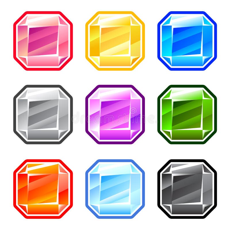 Set of Square Diamonds - 3D Stock Illustration - Illustration of ...