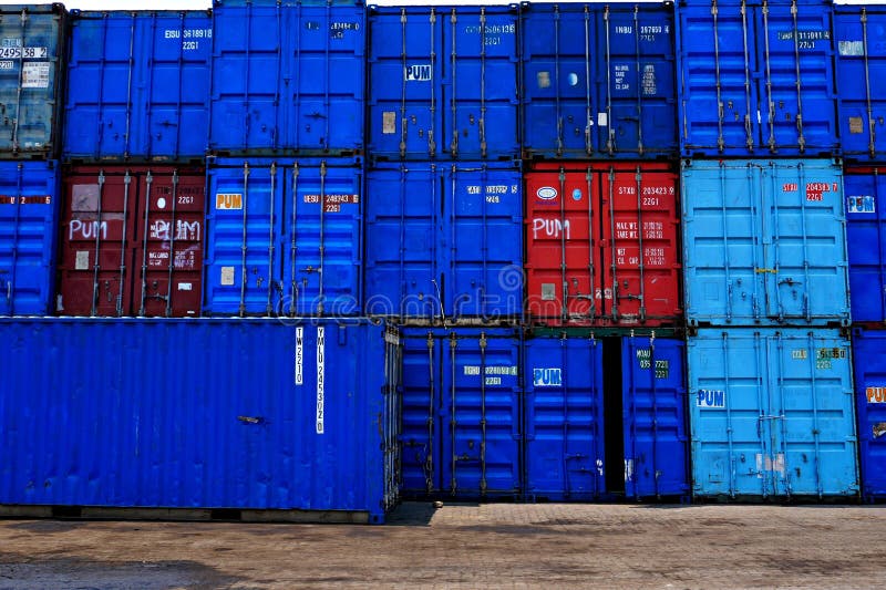 Colourful Stack Pattern of Cargo Shipping Containers Stock Photo ...
