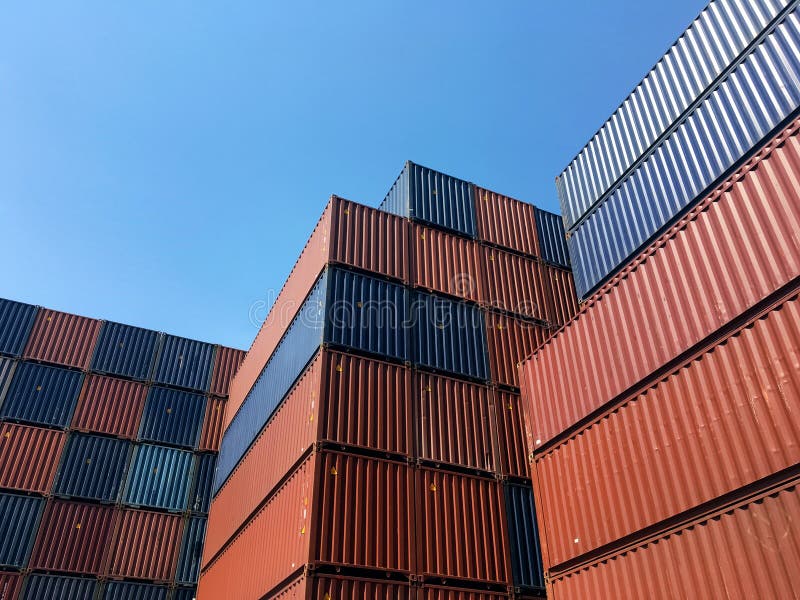 Colourful Stack Pattern of Cargo Shipping Containers Stock Photo ...