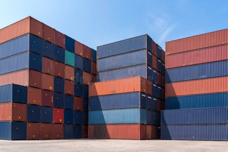 Colourful Stack Pattern of Cargo Shipping Containers Stock Photo ...
