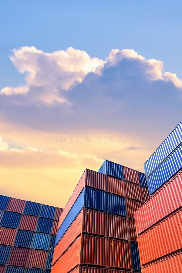 Colourful Stack Pattern of Cargo Shipping Containers Stock Image ...
