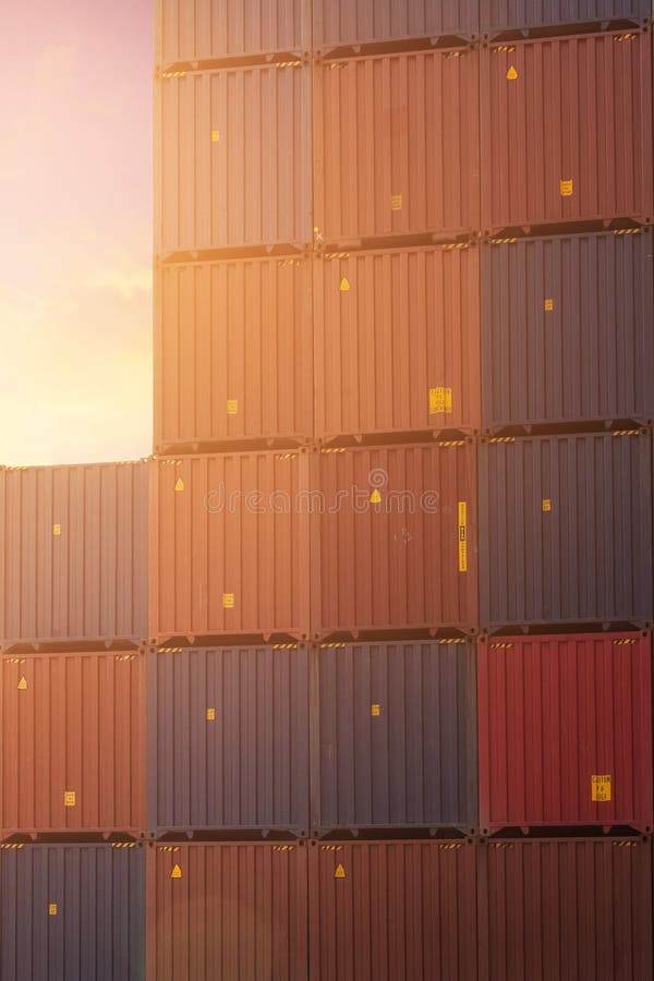 Colourful Stack Pattern of Cargo Shipping Containers Stock Photo ...