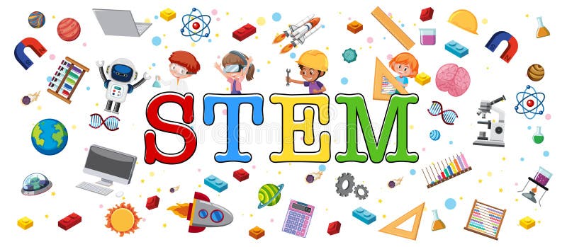 Colourful STEM Education Logo with Learning Elements Stock Vector ...