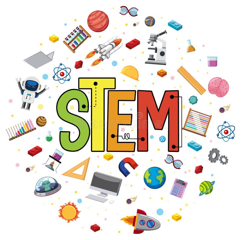 Colourful STEM Education Logo with Learning Elements Stock Vector ...