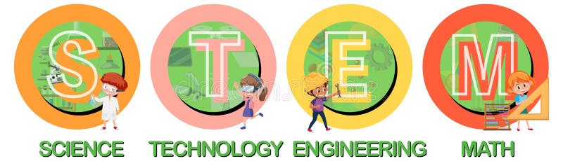 Colourful STEM Education Text Icon Stock Vector - Illustration of ...