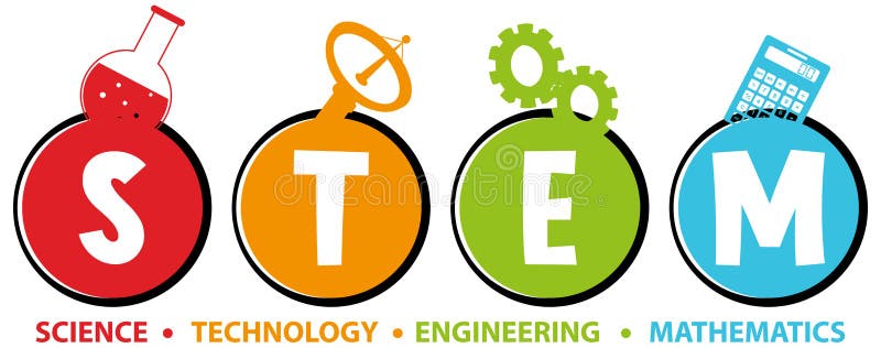 Colourful STEM Education Text Icon Stock Vector - Illustration of ...