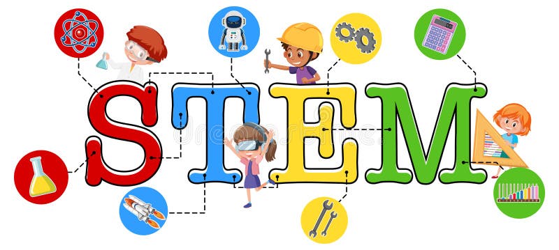 Colourful STEM Education Text Icon Stock Vector - Illustration of ...